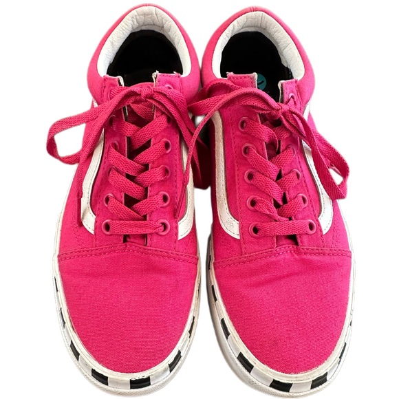 Vans | Shoes | Vans Old Skool Stacked Logo Hot Pink Platform Lace Up ...